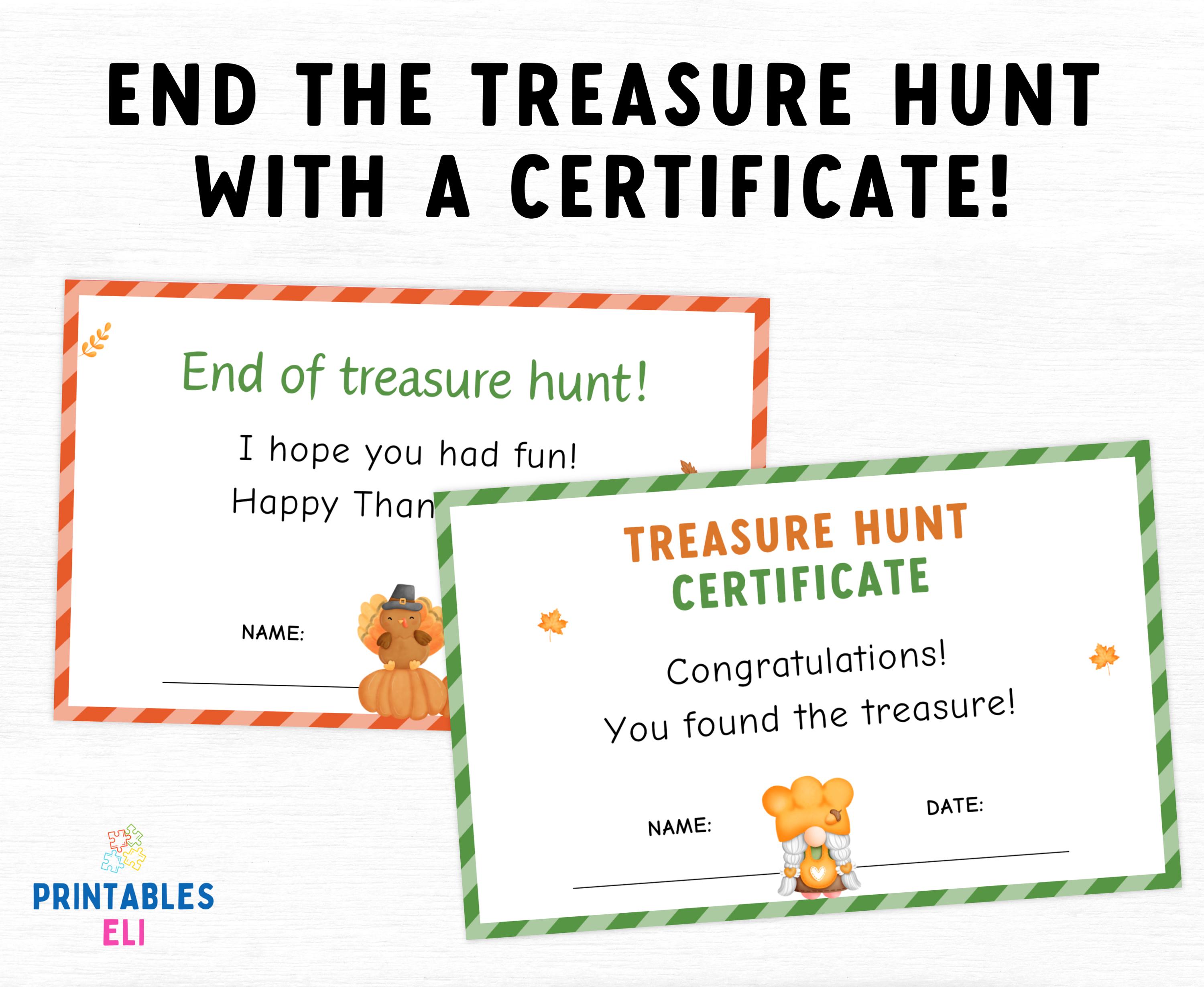Editable Thanksgiving Treasure Hunt for Kids, Treasure Hunt Clues ...