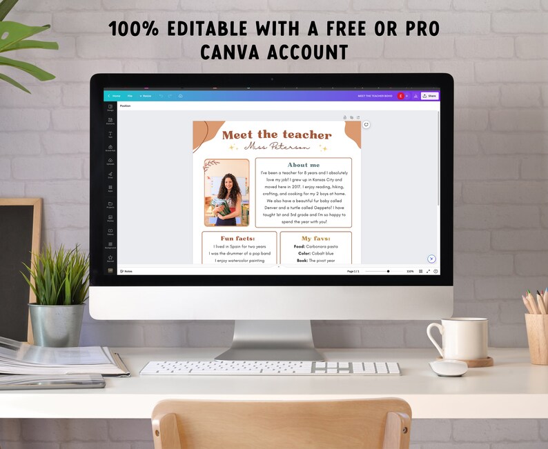 Meet the Teacher Template Boho, Classroom Printable Teacher ...