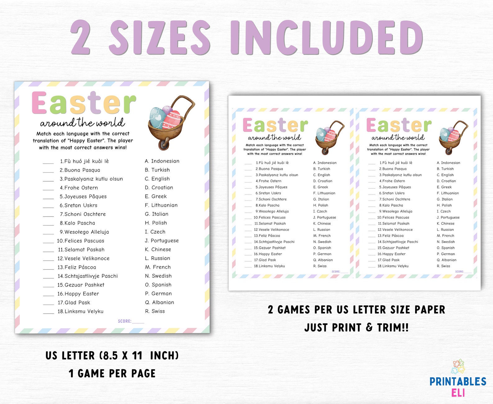 Easter Around the World Printable Game, Printable Easter Game for Kids ...