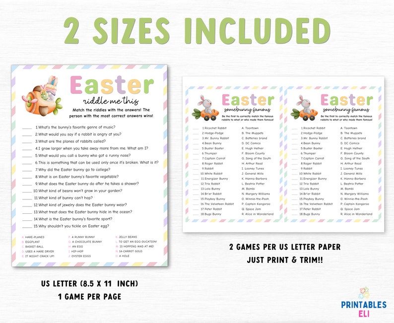 15 Easter Games Bundle Printable, Easter Party Game Printable ...