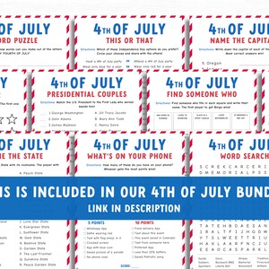Fourth of July Word Search Printable Game, 4th of July Game, Printable ...