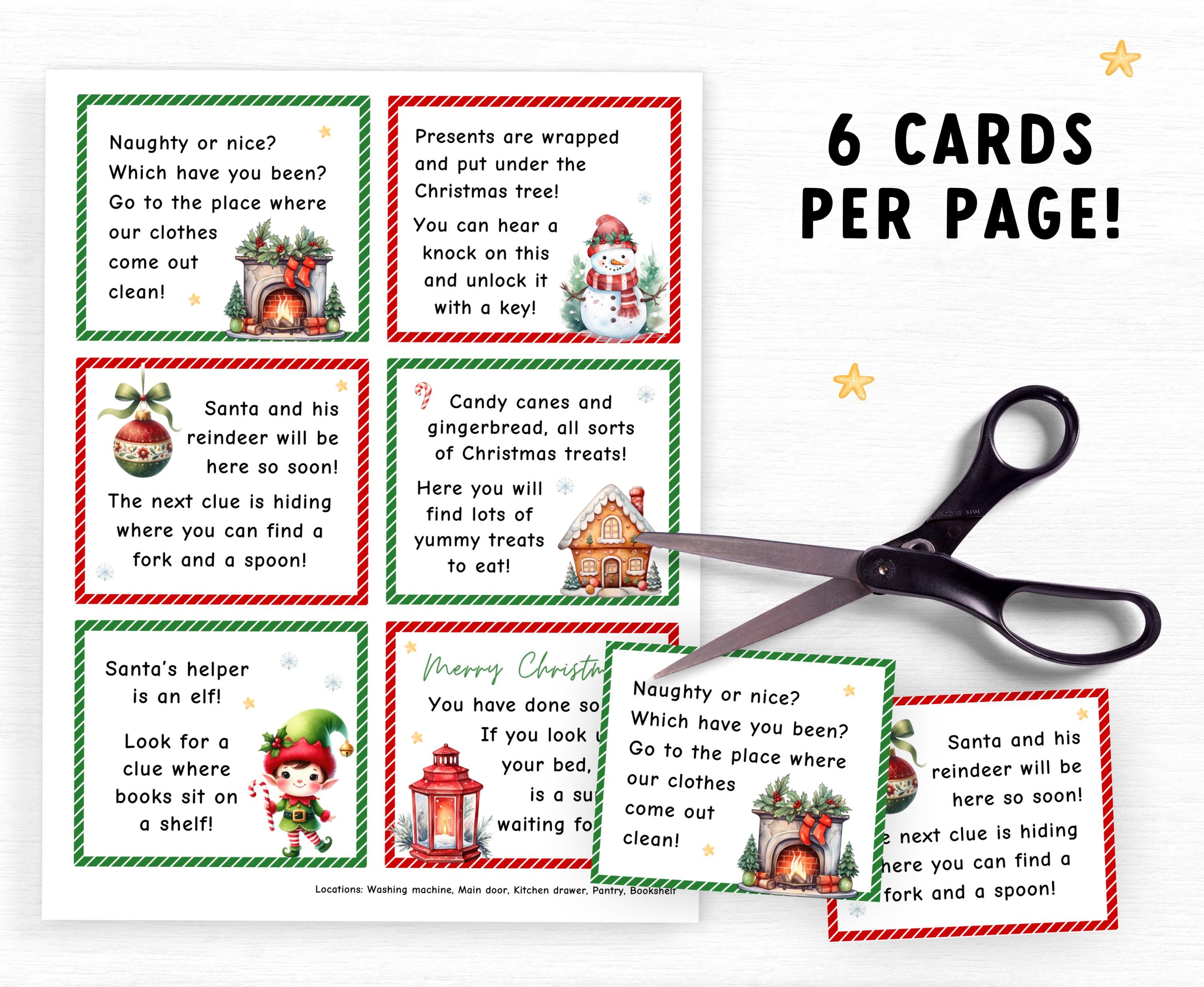 Christmas Treasure Hunt for Kids, Holiday Treasure Hunt Clues, Winter ...