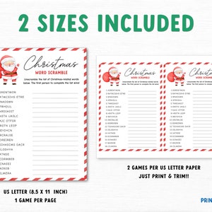 Christmas Word Scramble Game, Printable Christmas Family Game ...