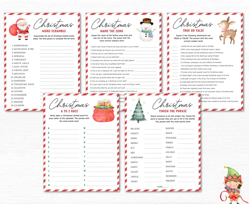 20 Christmas Games Bundle, Printable Christmas Party Games, Christmas ...
