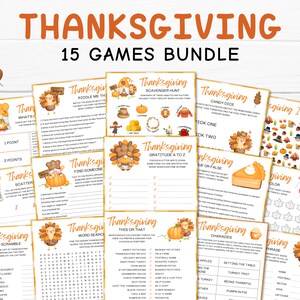 15 Thanksgiving Games Bundle Printable Thanksgiving Party - Etsy