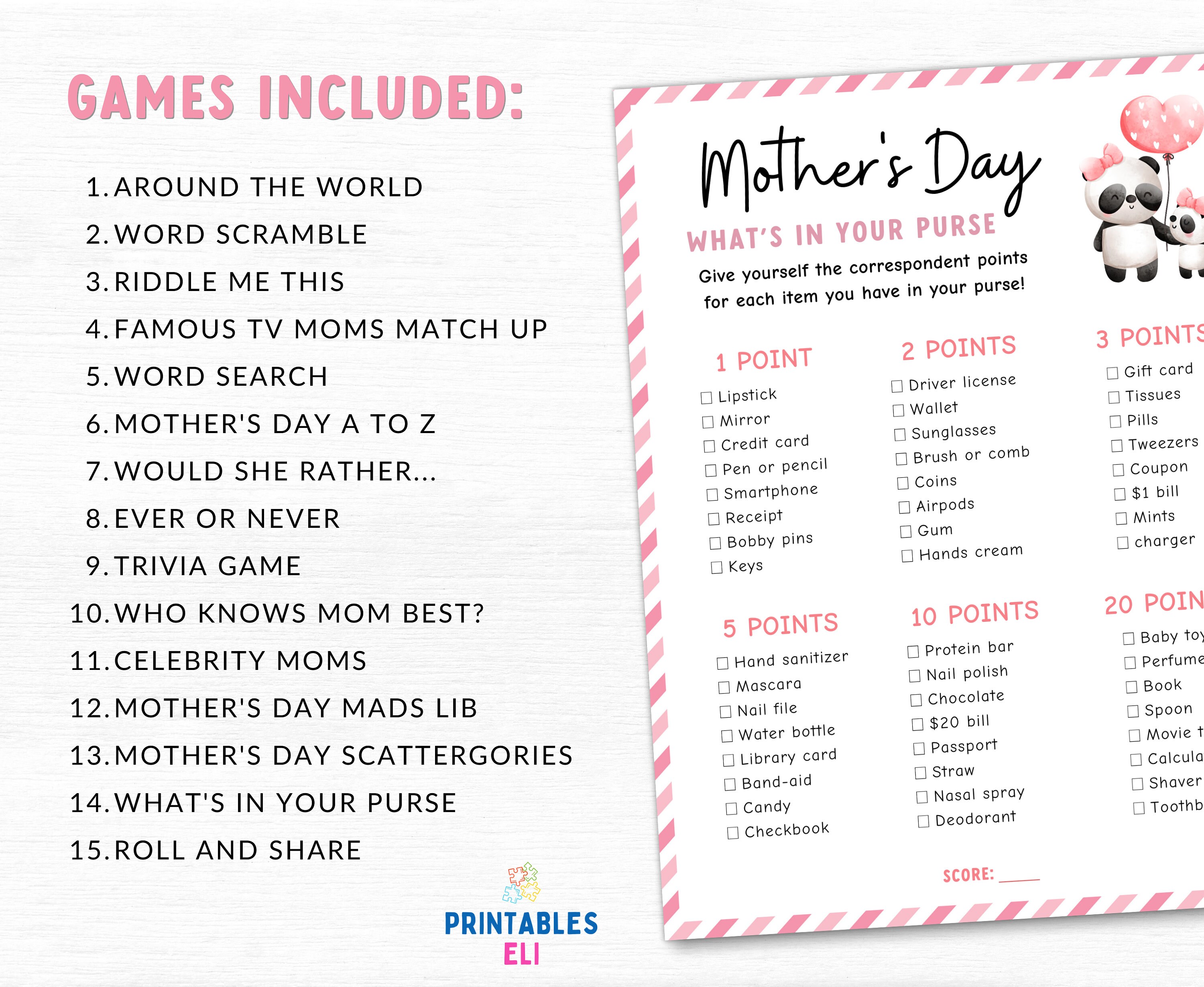 15 Mother's Day Games Bundle, Printable Games for Kids and Adults ...