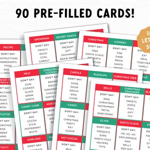Christmas Taboo Game Family Party Game Printable Christmas - Etsy