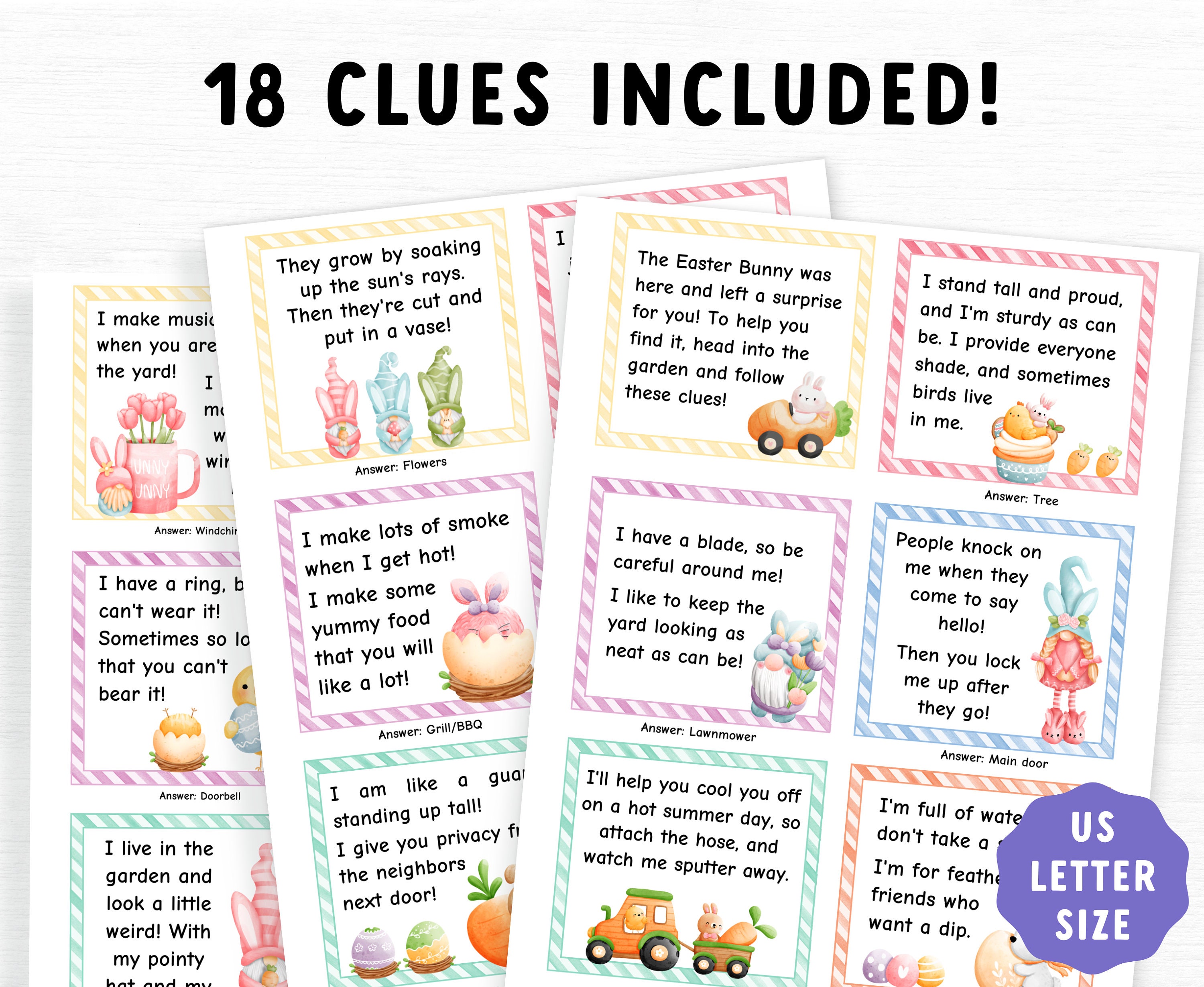 Outdoor Easter Treasure Hunt Clues, Easter Scavenger Hunt for Kids ...