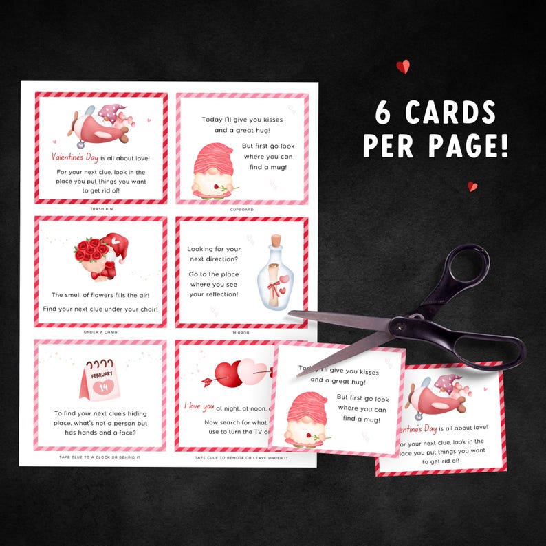 Valentine’s Day Treasure Hunt | Printable Valentine Scavenger Hunt ...