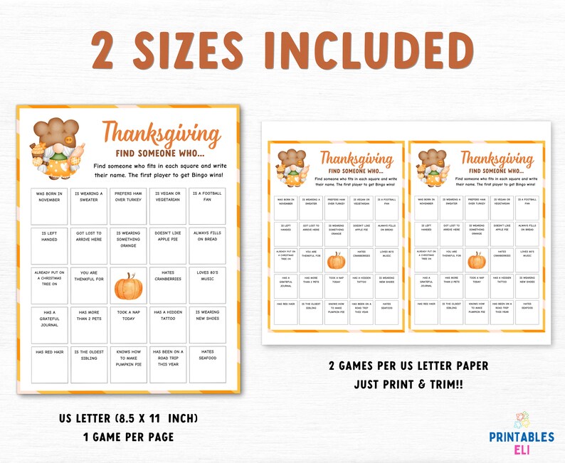 15 Thanksgiving Games Bundle, Printable Thanksgiving Party Games, Fall ...