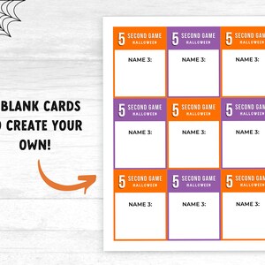 Halloween 5 Second Game Printable, Party Game, Printable Halloween ...