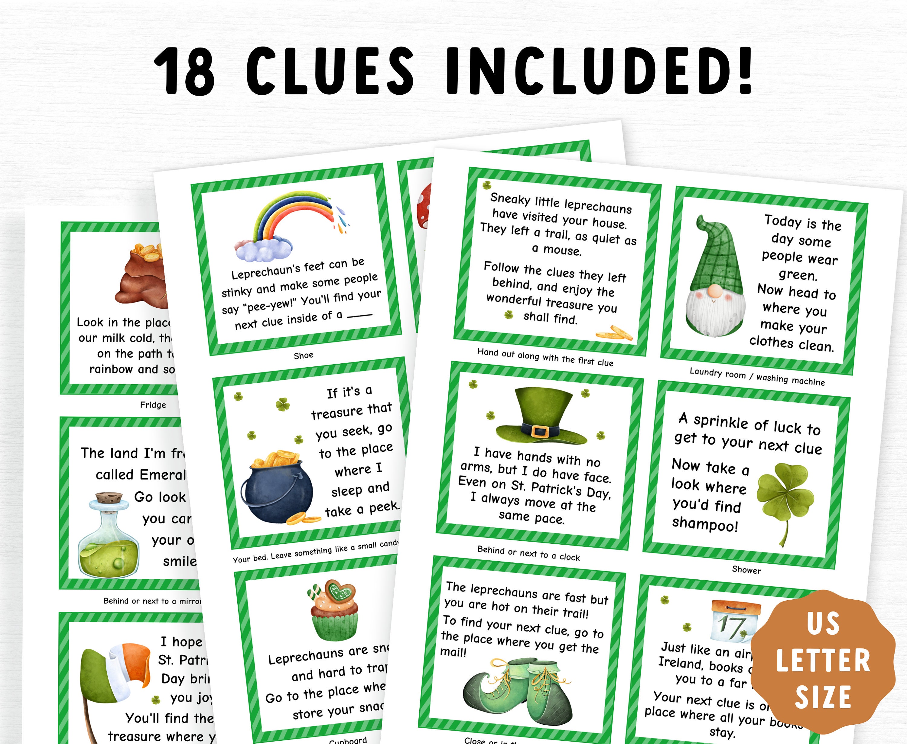 St. Patrick's Day Treasure Hunt, Patrick's Day Scavenger Hunt for Kids ...