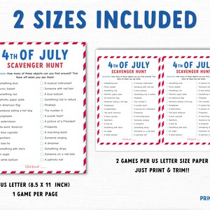 Fourth of July Scavenger Hunt Printable Game, 4th of July Game for Kids ...