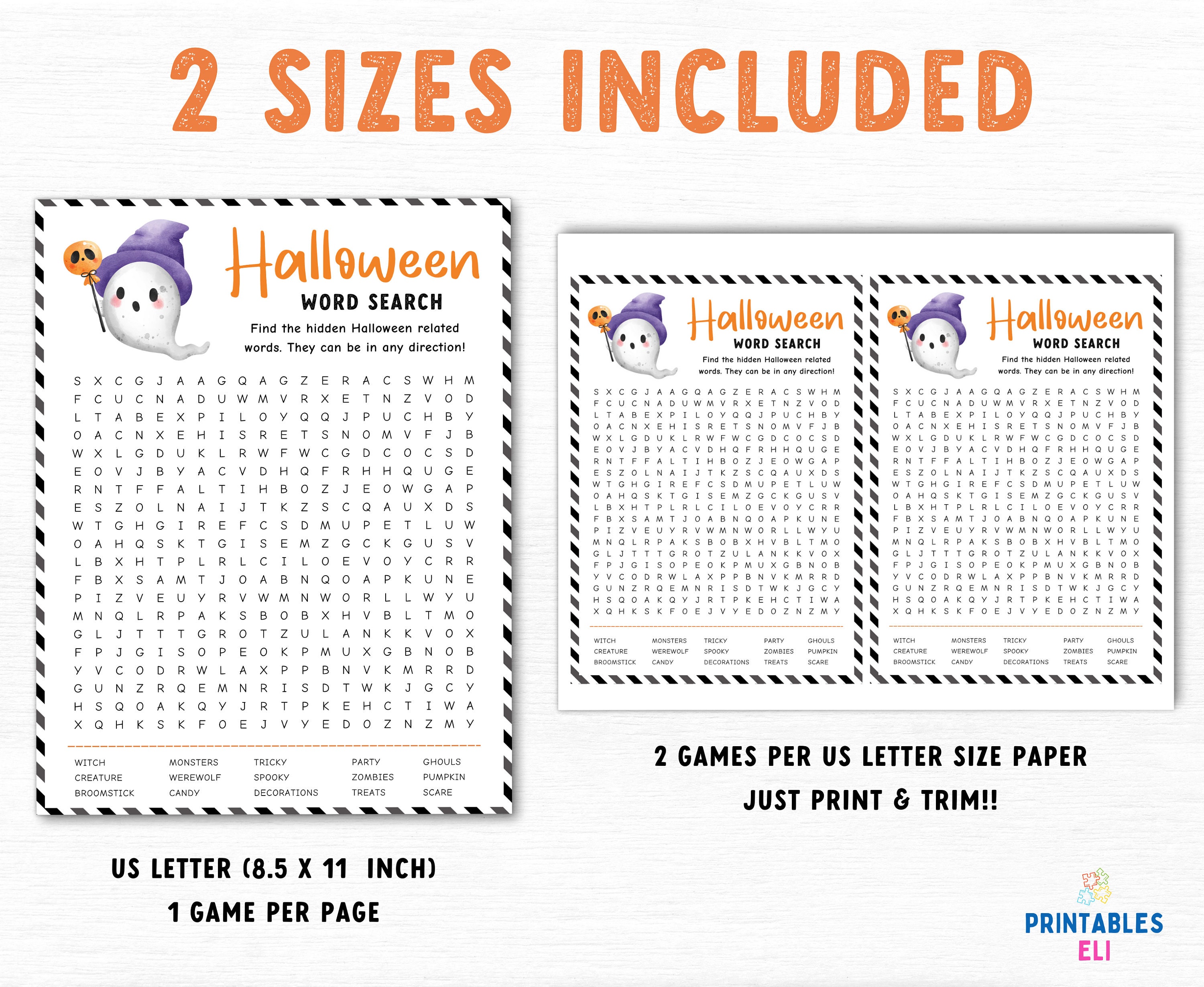 Halloween Word Search Printable, Party Games Printable, Halloween Kids ...