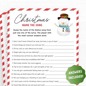 Christmas Name the Song Game, Christmas Game, Christmas Party Game ...