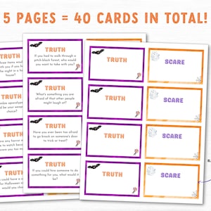 Halloween Truth or Scare Game, Halloween Party Game for Kids, Printable ...