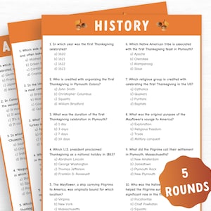 Thanksgiving Trivia Game Printable, Fall Family Game, Trivia Night ...