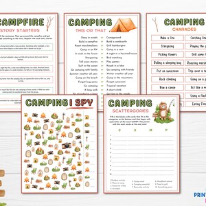 Camping Games Printable Bundle Printable Camping Game for - Etsy