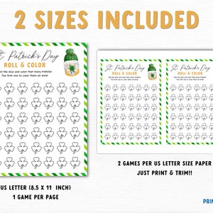 Roll and Color St. Patrick's Day Printable Game - Etsy