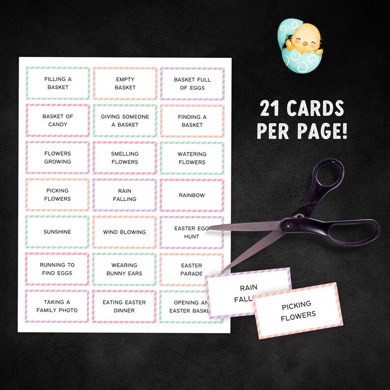 Easter Charades Printable Game, Charades Cards, Easter Pictionary ...
