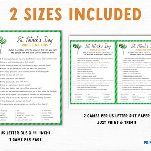 St. Patricks Day Riddle Me This Printable Game, Family Patricks Day ...