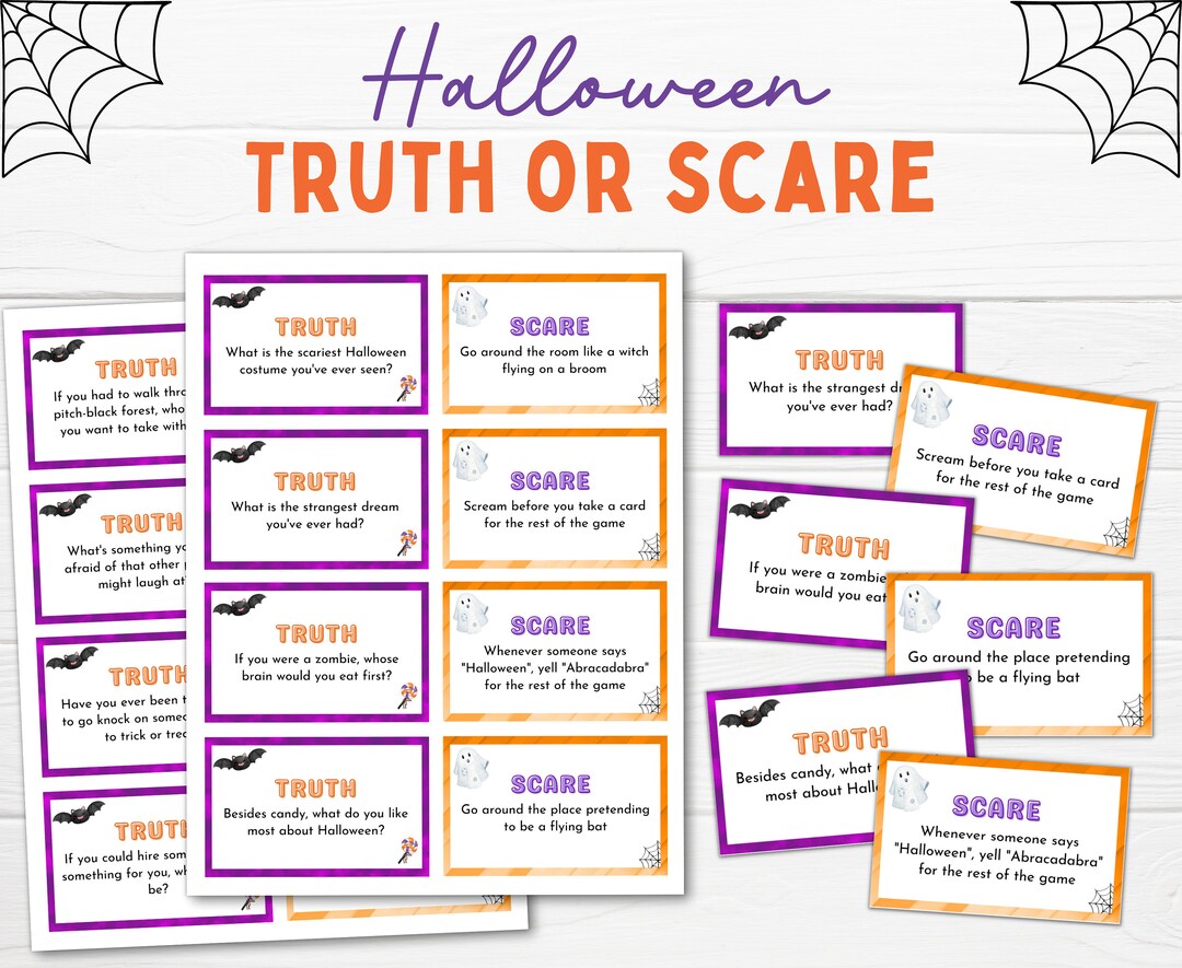 Halloween Truth or Scare Game Halloween Party Game for Kids - Etsy