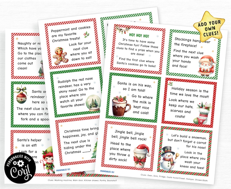 Christmas Treasure Hunt for Kids, Holiday Treasure Hunt Clues, Winter Game Printable, Printable ...