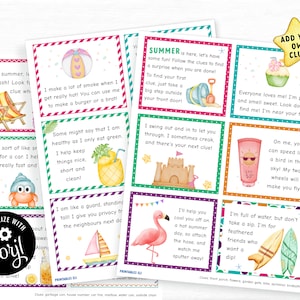 Editable Summer Scavenger Hunt for Kids, Outdoor Treasure Hunt Clues ...