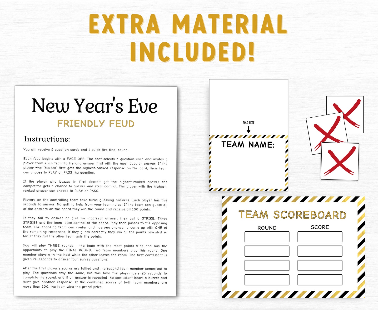 New Years Eve Friendly Feud Game, New Years Party Game Printable ...