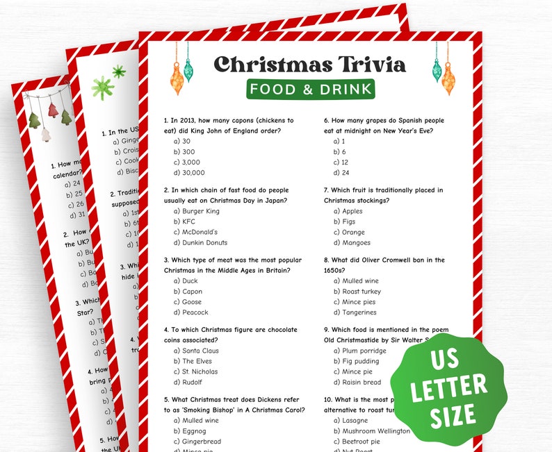 Christmas Trivia Game Printable, Printable Christmas Trivia Night ...