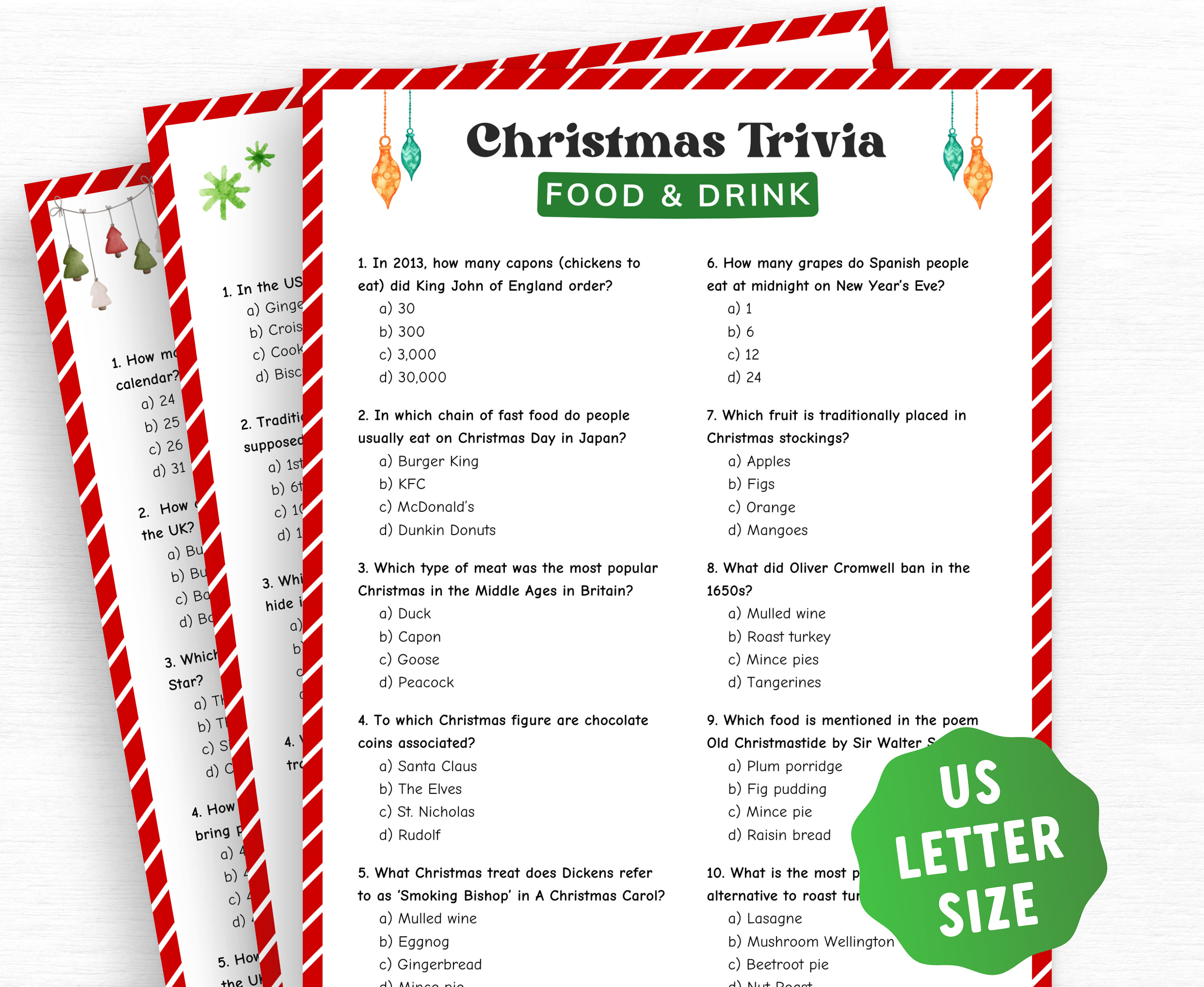 Christmas Trivia Game Printable, Printable Christmas Trivia Night ...