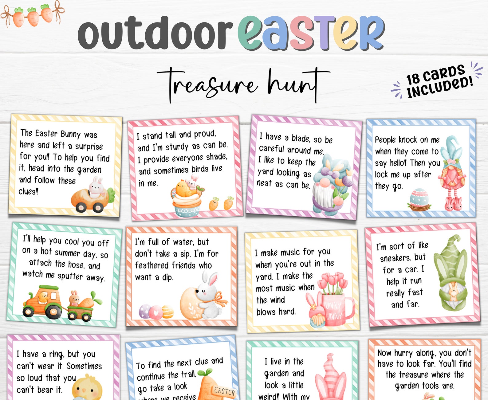 Outdoor Easter Treasure Hunt Clues Easter Scavenger Hunt for - Etsy