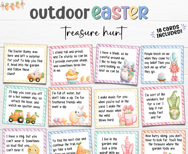 Outdoor Easter Treasure Hunt Clues Easter Scavenger Hunt for - Etsy