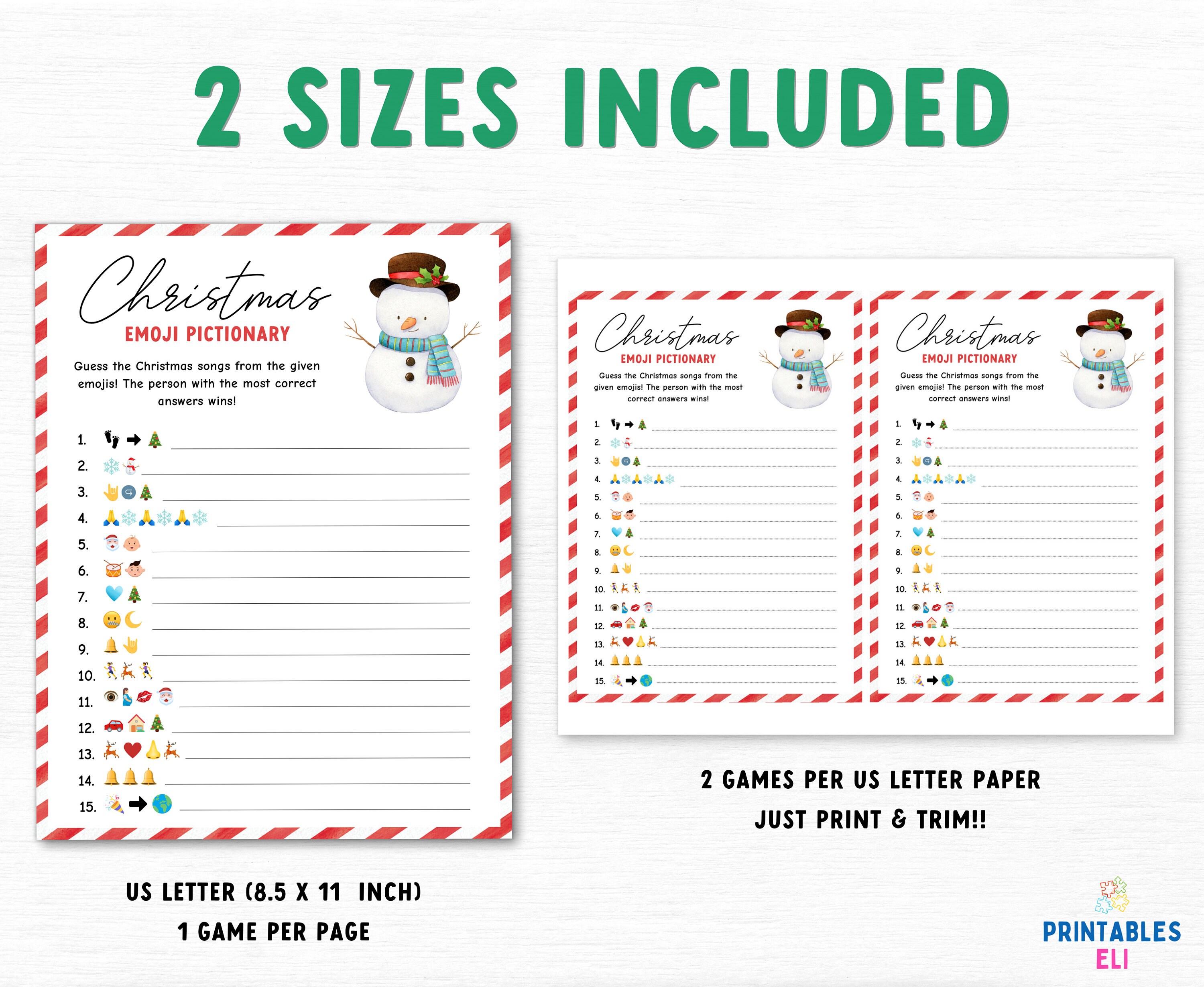 Christmas Emoji Pictionary Game, Family Christmas Game Printable ...
