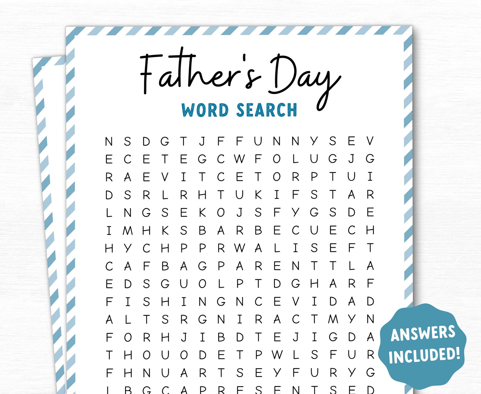 Father's Day Word Search Game, Printable Fathers Day Game, Classroom ...
