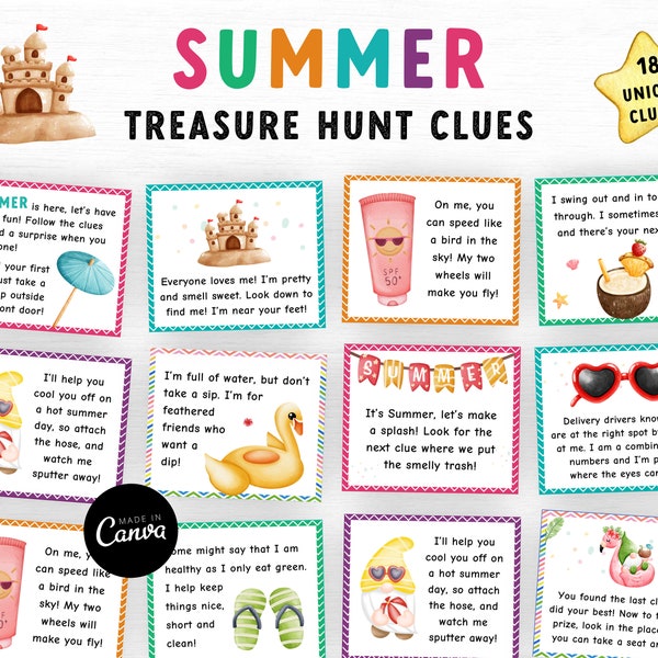 Outdoor Treasure Hunt Clues - Etsy