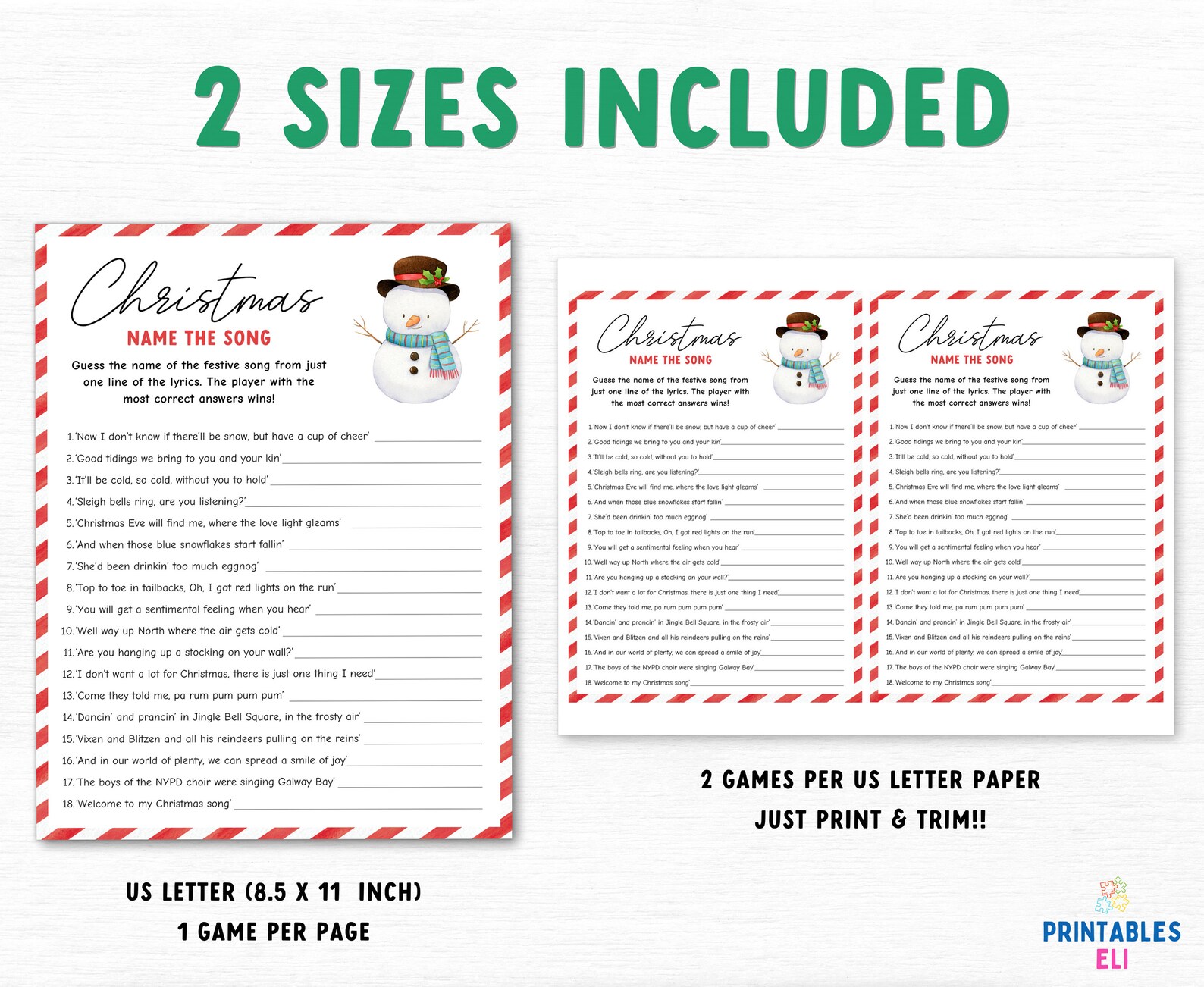 Christmas Name the Song Game, Christmas Game, Christmas Party Game ...