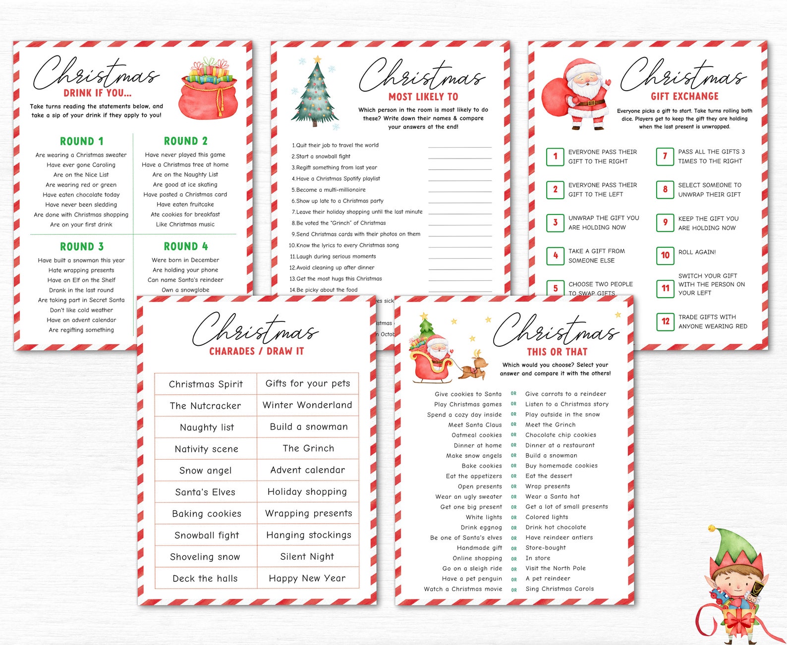 20 Christmas Games Bundle, Printable Christmas Party Games, Christmas ...