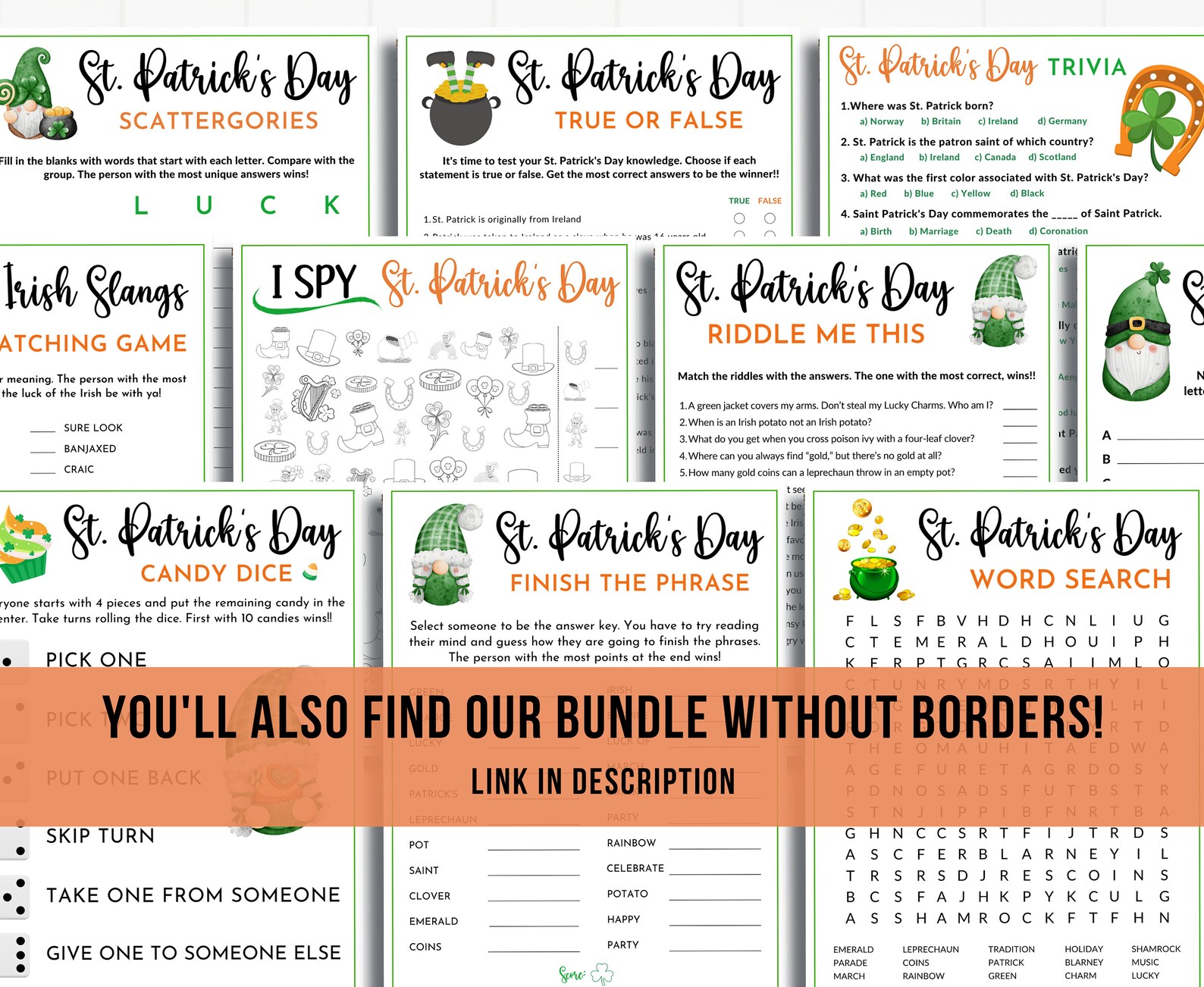 Roll and Color St. Patrick's Day Printable Game - Etsy