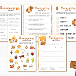 15 Thanksgiving Games Bundle, Printable Thanksgiving Party Games, Fall ...
