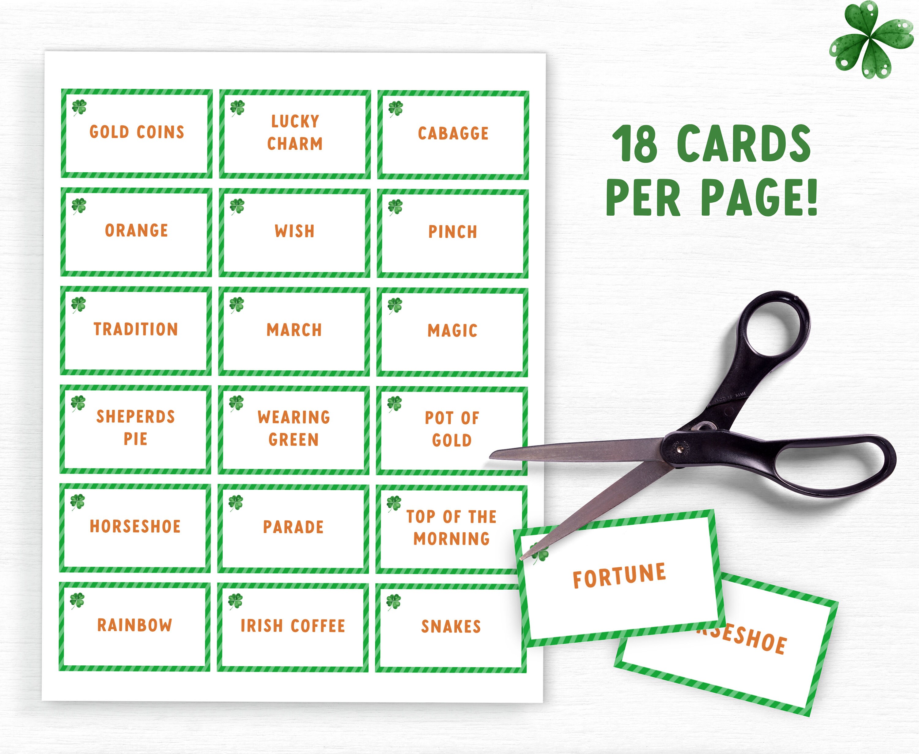 St. Patrick's Day Charades Game, Patrick's Day Pictionary, Draw It ...