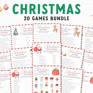20 Christmas Games Bundle, Printable Christmas Party Games, Christmas ...
