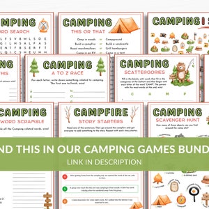 Camping Scavenger Hunt Game Printable Camping Game for Kids - Etsy