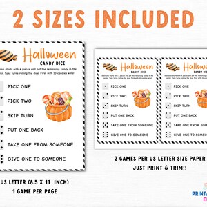 Halloween Candy Dice Game Printable, Printable Games for Kids ...