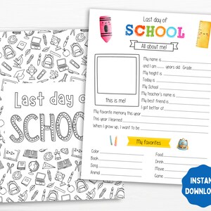 Last Day of School Printable, School Questionnaire, Printable School ...