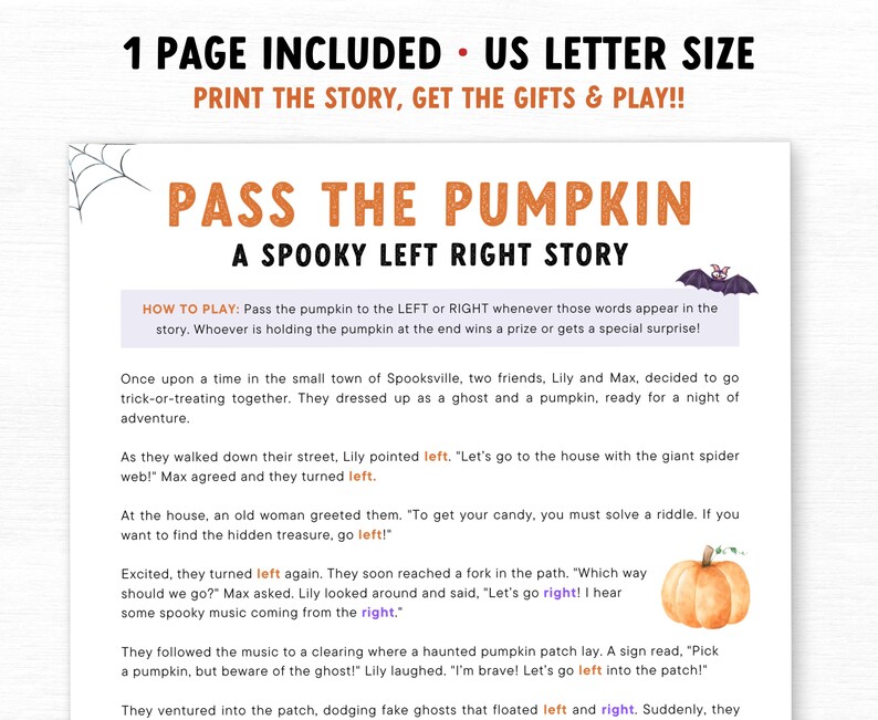 Pass the Pumpkin Game, Halloween Left Right Game, Halloween Party Game ...