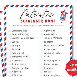 Printable Memorial Day Scavenger Hunt Game, Memorial Day Game for Kids ...