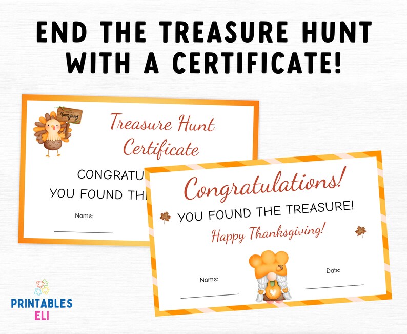 Editable Thanksgiving Treasure Hunt for Kids, Treasure Hunt Clues ...