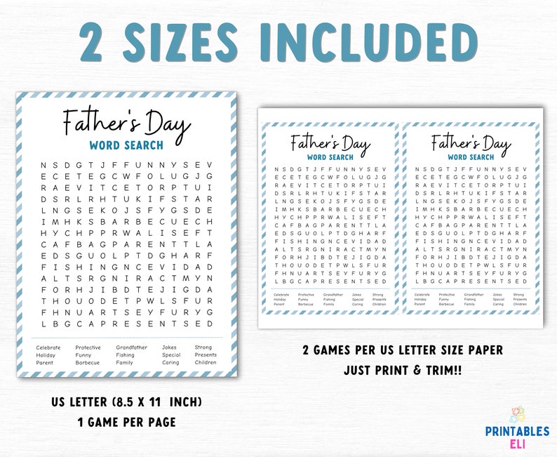 Father's Day Word Search Game, Printable Fathers Day Game, Classroom ...