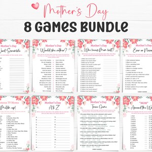 Printable Mother's Day Game Bundle Printable Mothers Day - Etsy